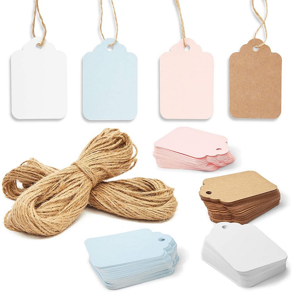 240-pack Paper Gift Tags With Jute String For Baby Showers And Birthday ...