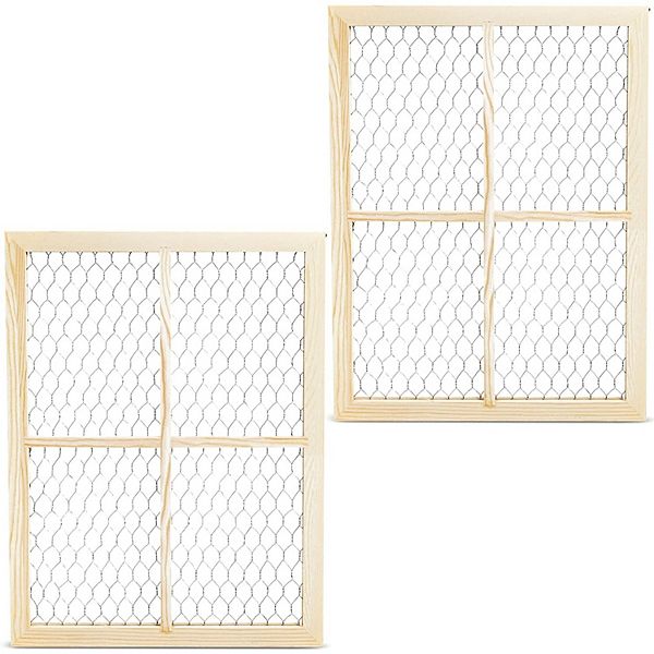 2 Pack Unfinished Chicken Wire Window Picture Frame Set For Home Decor ...