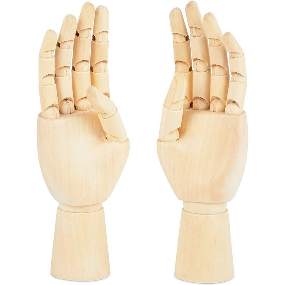 Posable Hand Model For Art, Left And Right Mannequin (7 Inches, 2 Pack)