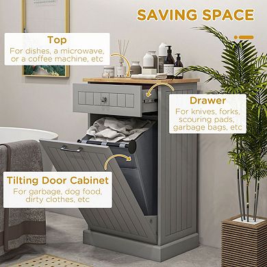 Kitchen Tilt Opening Hidden Container Waste Bin Cabinet