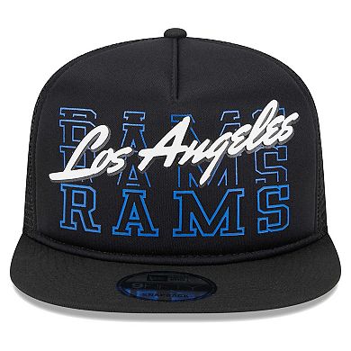 Men's New Era Black Los Angeles Rams Instant Replay 9FIFTY Snapback Hat