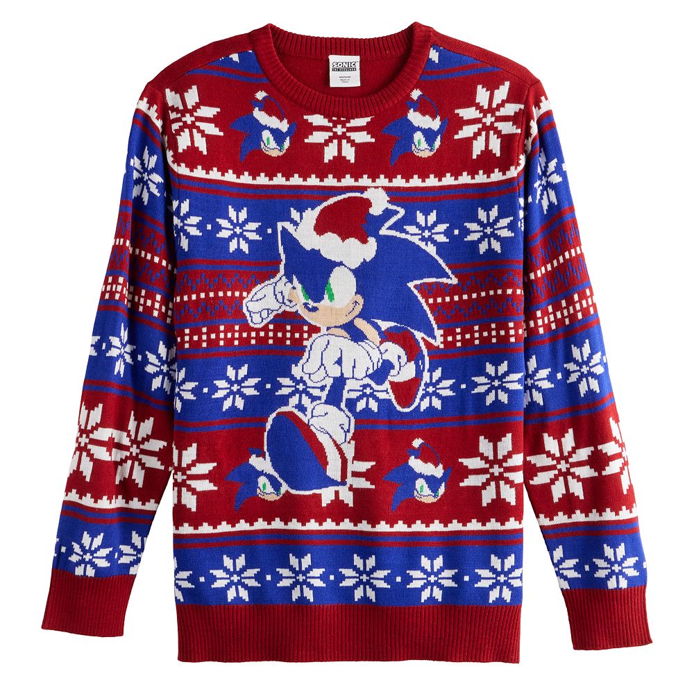 Boys 8-20 Sonic The Hedgehog Holiday Intarsia Graphic Sweater