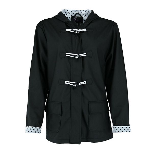 Kid's Hooded Rain Slicker Jacket With Toggle
