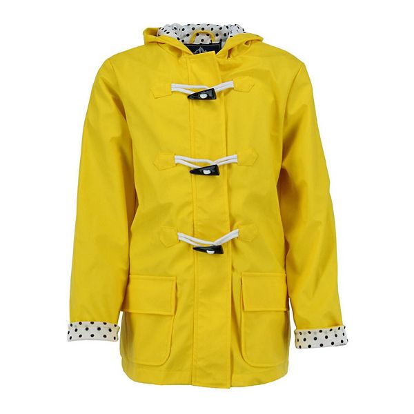 Kid's Hooded Rain Slicker Jacket With Toggle