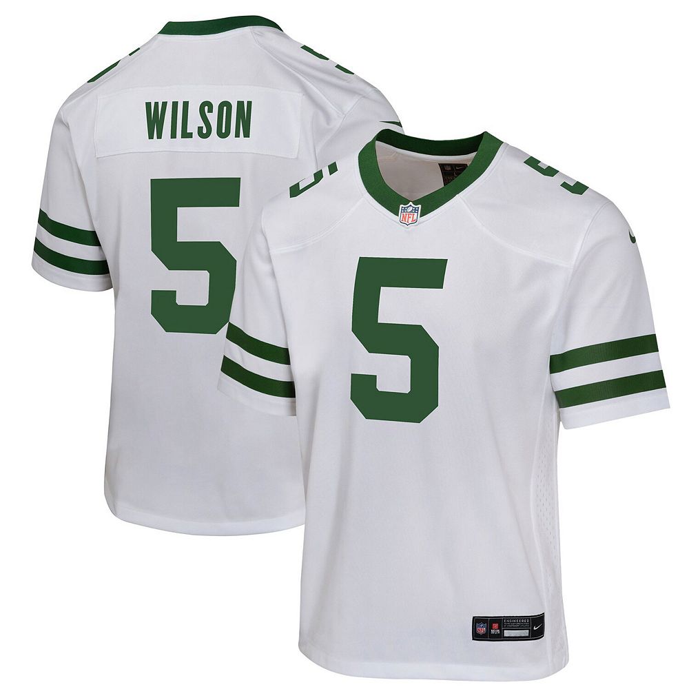 Youth Nike Garrett Wilson Legacy White New York Jets Game Jersey