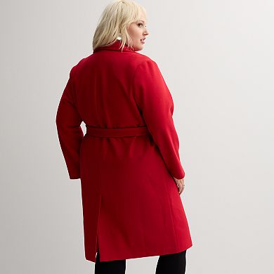 Plus Size Nine West Long Wrap Coat