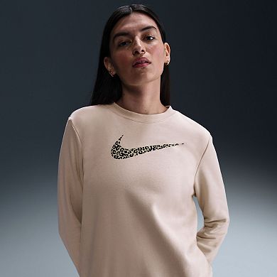 Women's Nike Leopard Fleece Crewneck Sweatshirt