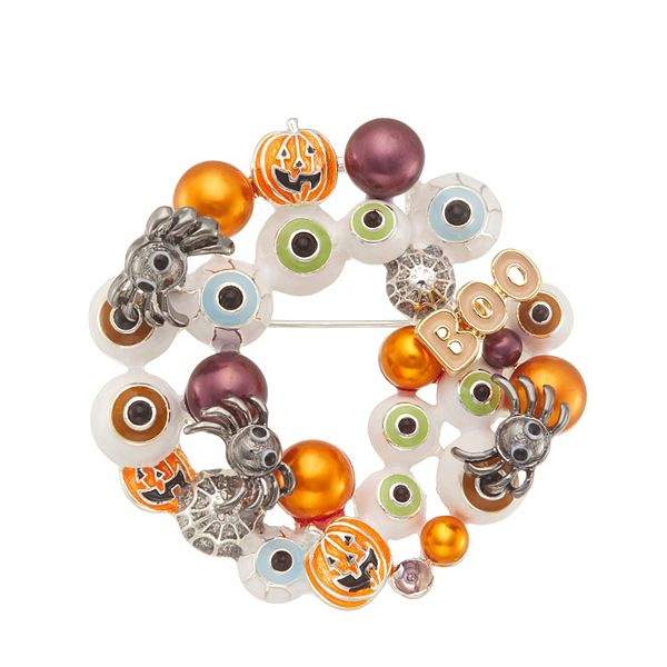 Napier Silver Tone Autumn Boo Pin