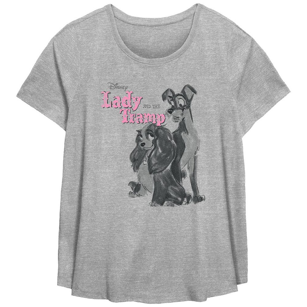 Disney's Lady And The Tramp Vintage Poster Plus Size Scoop Hem Flow ...