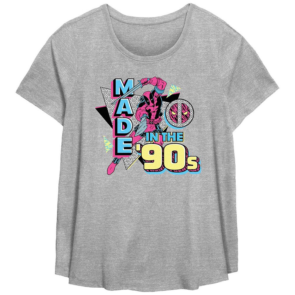 Plus Size Marvel Deadpool Made In The 90's Graphic Tee