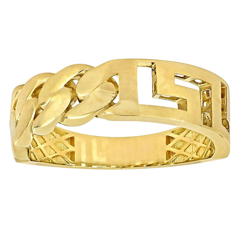 Stella Grace 14k Gold Men's Interlocking & Greek Key Design Ring