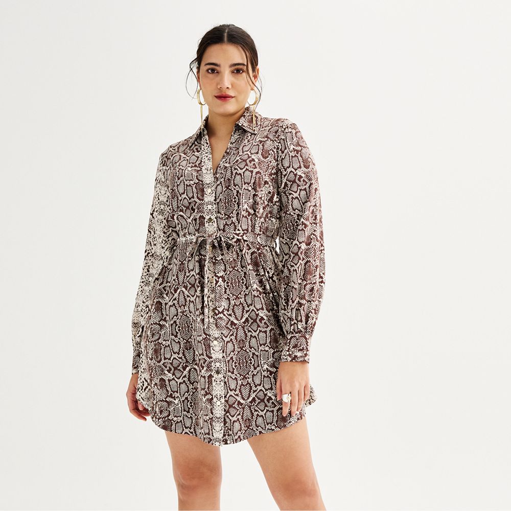 Women's INTEMPO Belted Tunic Dress