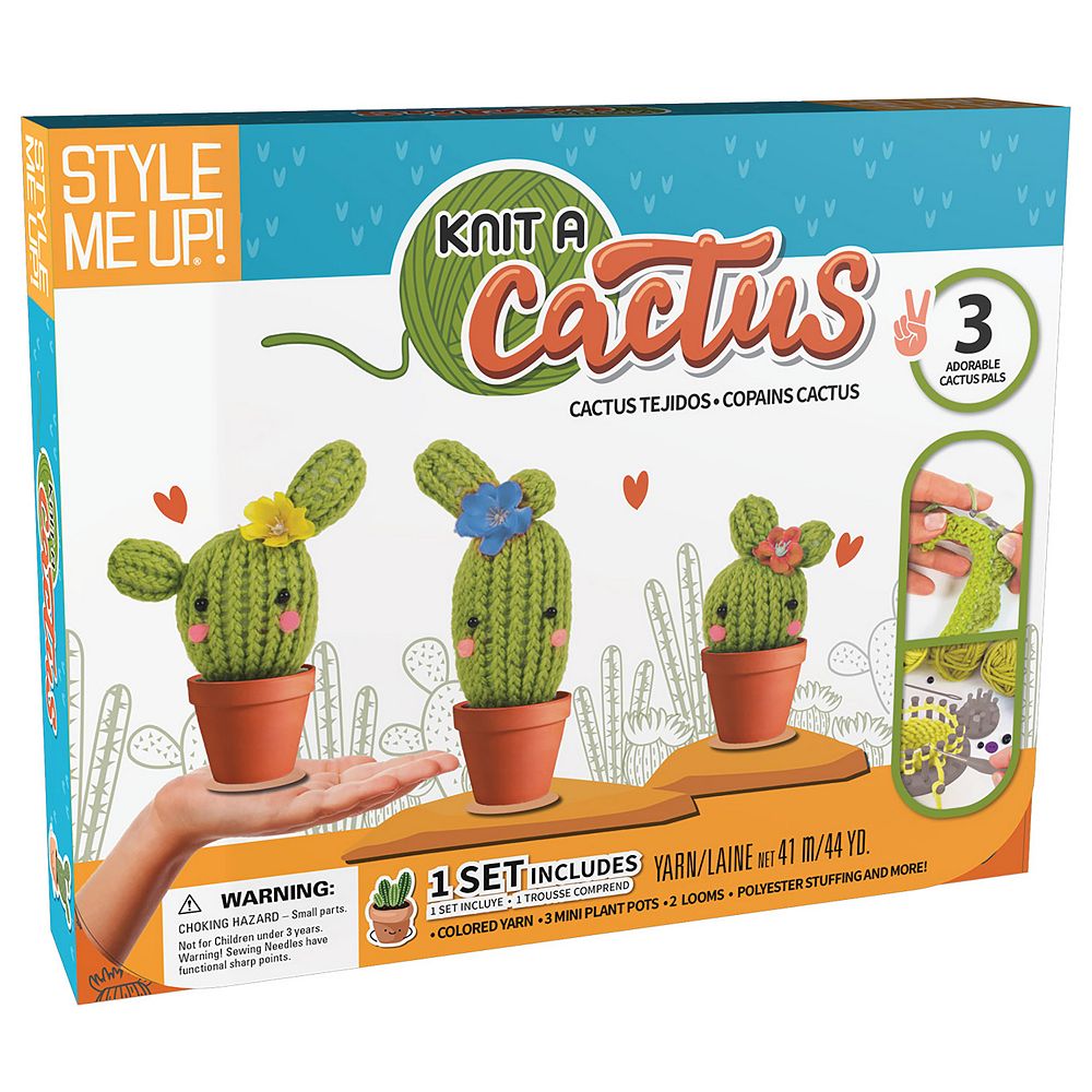 SpiceBox Style Me Up Knit-a-Cactus Knitting Kit