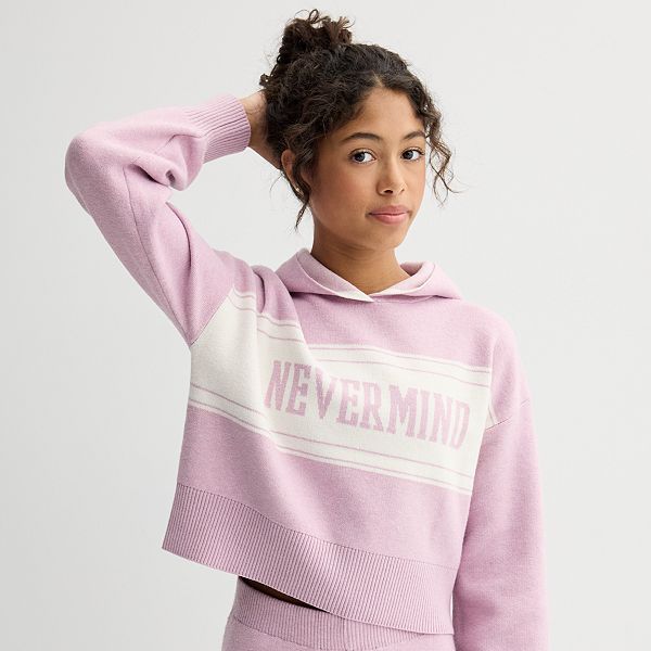 Girls 6-20 SO® Cropped Sweater Hoodie in Regular & Plus Size