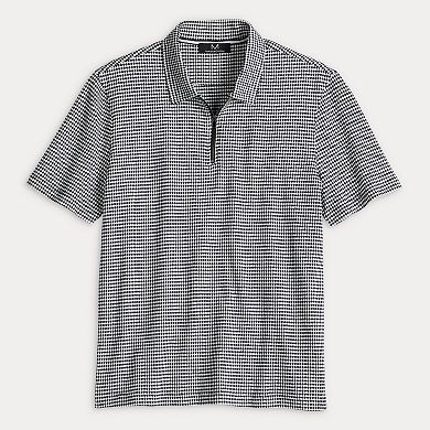 Men's M Magaschoni Short Sleeve Textured Zip Knit Polo