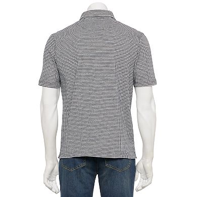 Men's M Magaschoni Short Sleeve Textured Zip Knit Polo