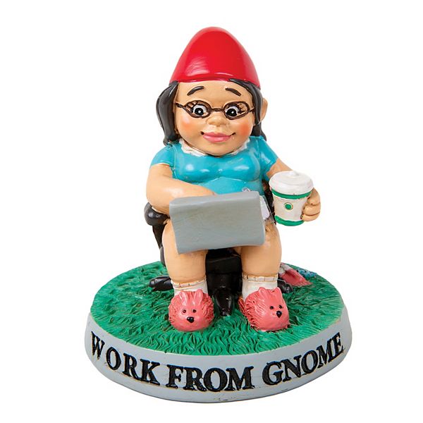 BigMouth Inc. "Work from Gnome" Gnome Woman Novelty Desk Figurine