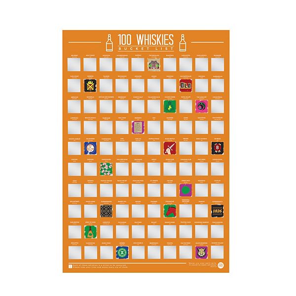 Gift Republic 100 Whiskey Scratch Off Poster