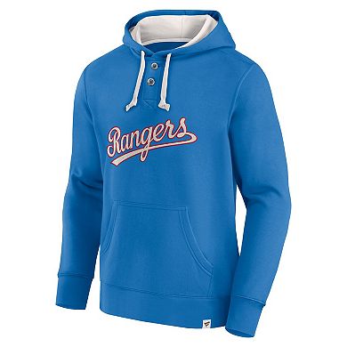 Men's Fanatics Royal Texas Rangers Plan for Adversity Henley Fleece ...