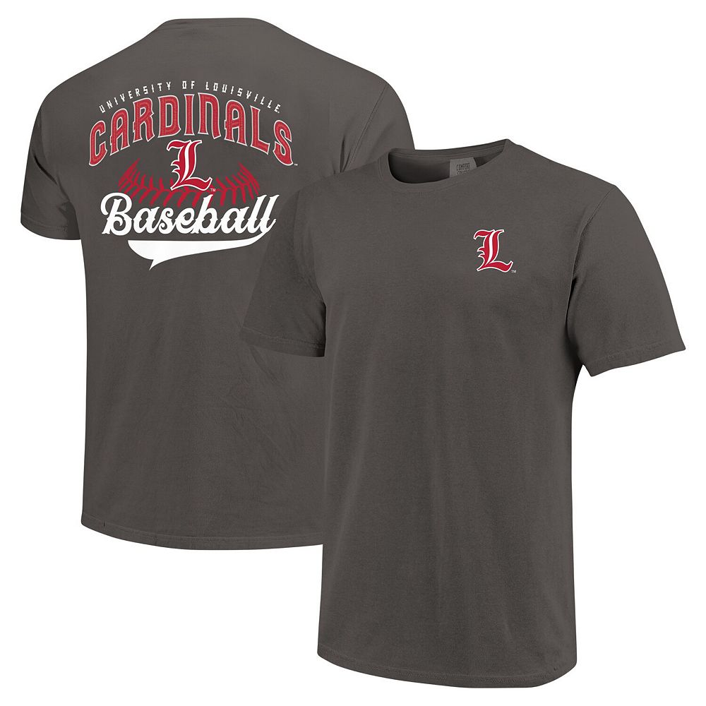 Men's Graphite Louisville Cardinals Baseball Comfort Colors T-Shirt
