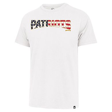 Men's '47 White New England Patriots Flag Script Franklin T-Shirt