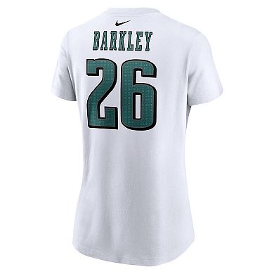 Women's Nike Saquon Barkley White Philadelphia Eagles Player Name ...