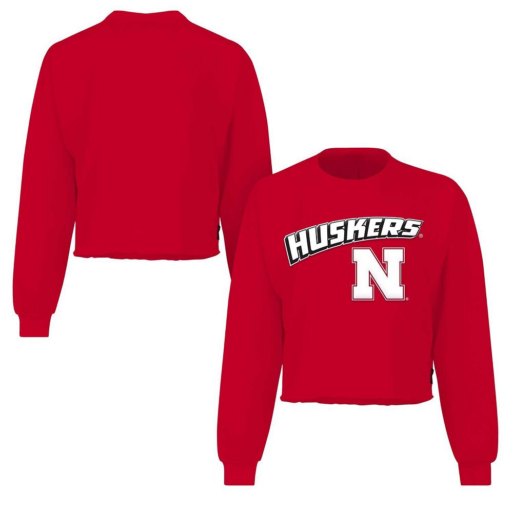 Women's Spirit Jersey Scarlet Nebraska Huskers Slouchy Cropped Long ...