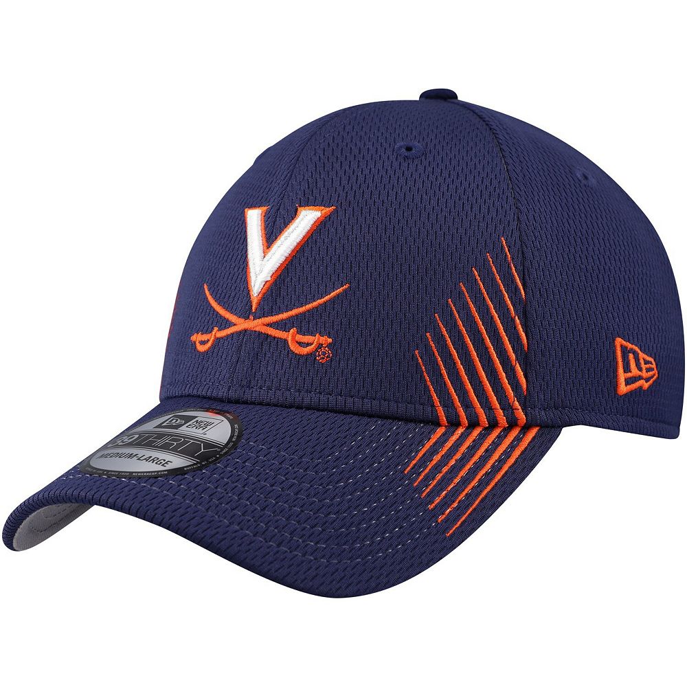 Men's New Era Navy Virginia Cavaliers Active Slash Sides 39THIRTY Flex Hat