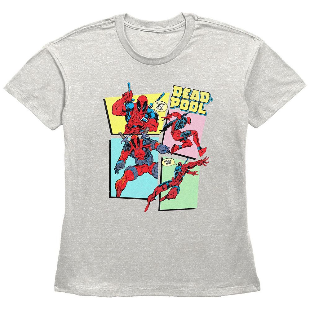Women's Marvel Deadpool Comic Panels Graphic Tee