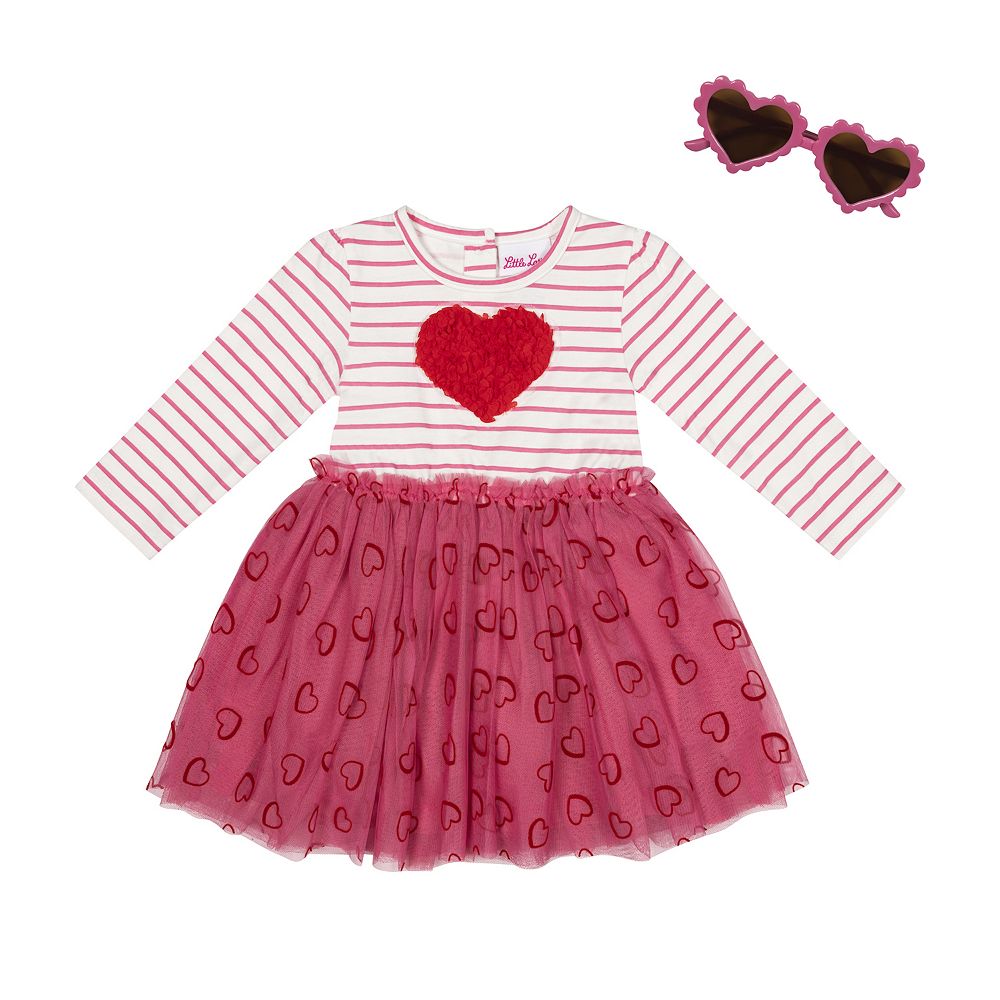 Baby & Toddler Girl Little Lass 2-pc. Hearts Tutu Dress & Sunglasses Set
