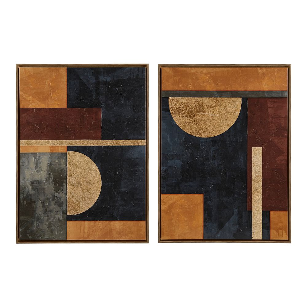 INK+IVY Jeweled Geo Hand-Embellished Abstract 2-Piece Framed Canvas ...