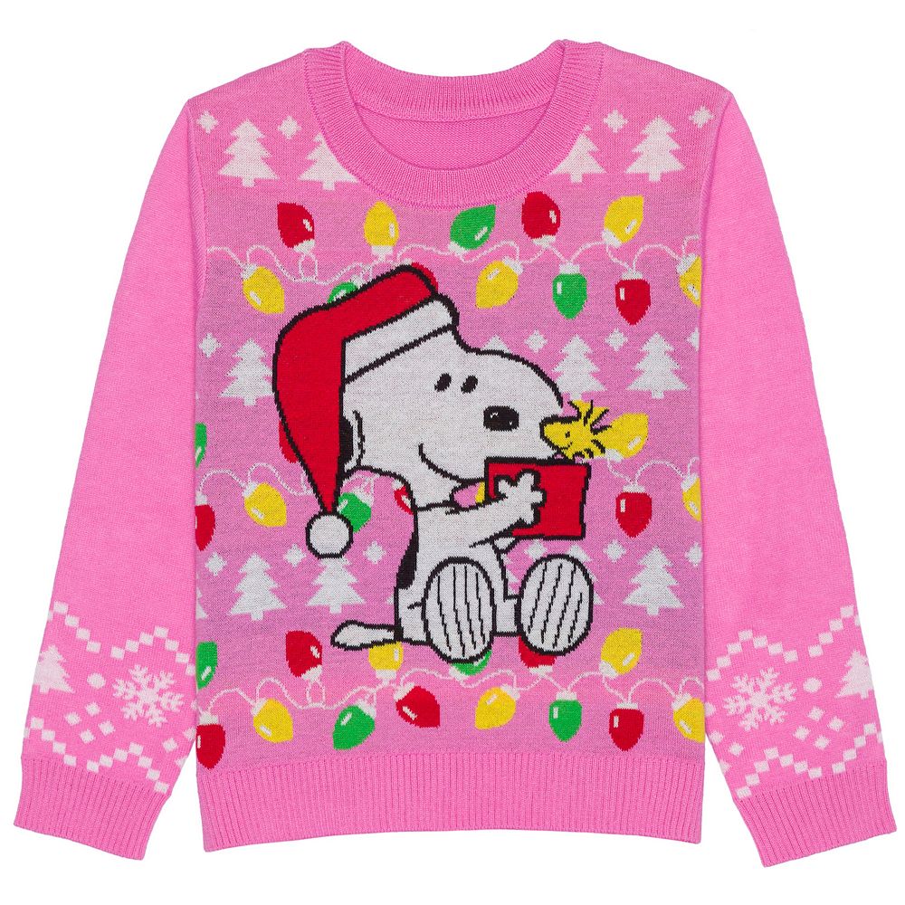 Toddler Girl Jumping Beans® Peanuts Snoopy & Woodstock Christmas Sweater