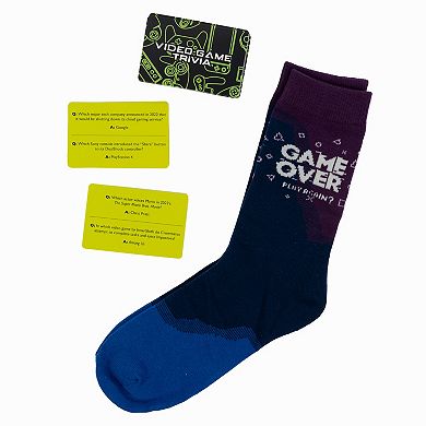 Professor Puzzle Video Game Socks & Trivia Set