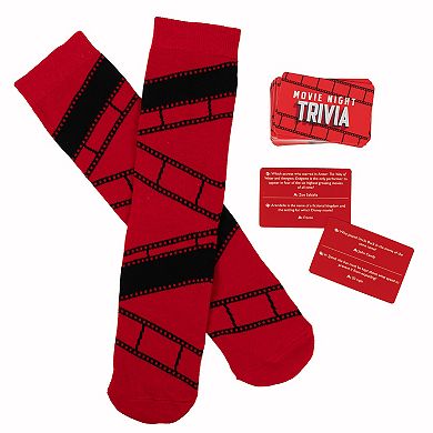 Professor Puzzle Movie Night Socks & Trivia Set