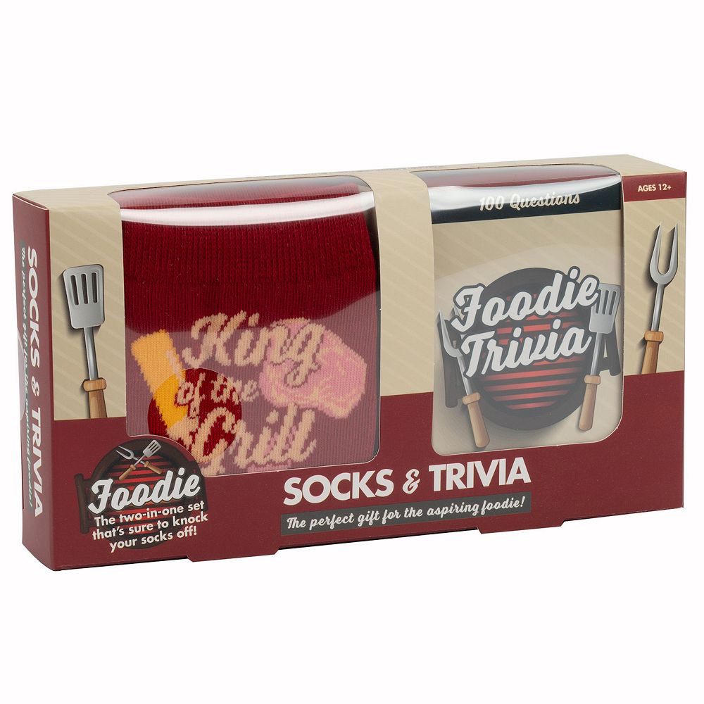 Professor Puzzle King of the Grill Socks & Foodie Trivia Set