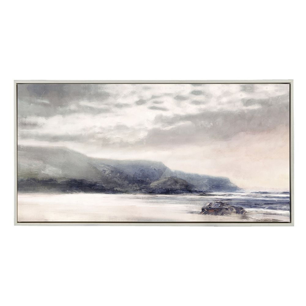 Madison Park Moody Coast Hand Embellished Landscape Framed Canvas Wall Art