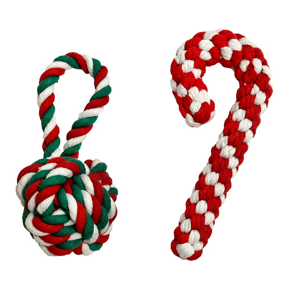 Woof Ball & Rope Dog Toys 2-pk.