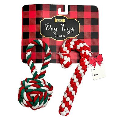 Woof Ball & Rope Dog Toys 2-pk.