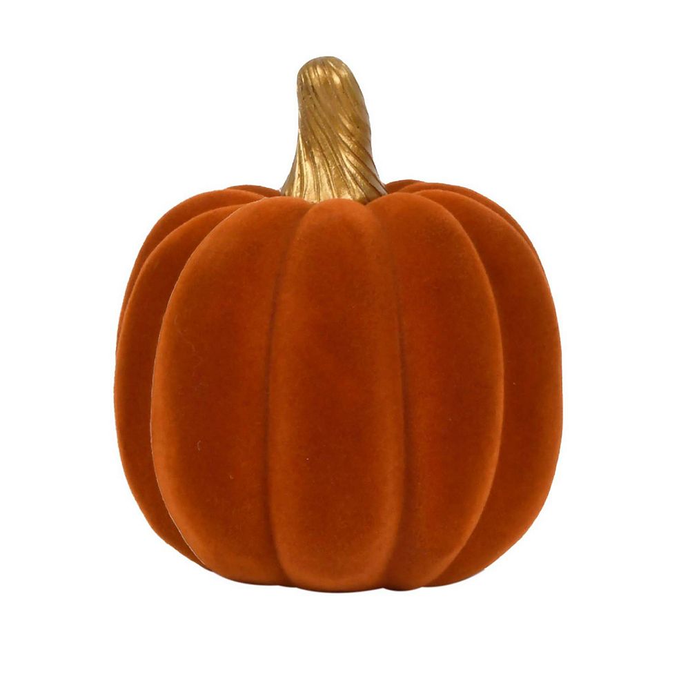 Flocked Pumpkin Tabletop Decor Assortment - Styles May Vary