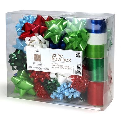Paper Images 33-pc. Red and Silver Acetate Bow & Ribbon Box Set