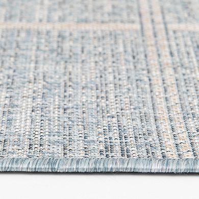 Loomaknoti Mykonos Windowpane Print Indoor / Outdoor Area Rug