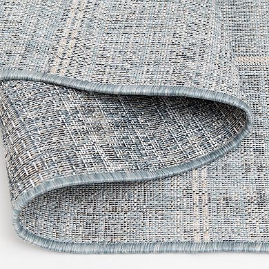 Loomaknoti Mykonos Windowpane Print Indoor / Outdoor Area Rug