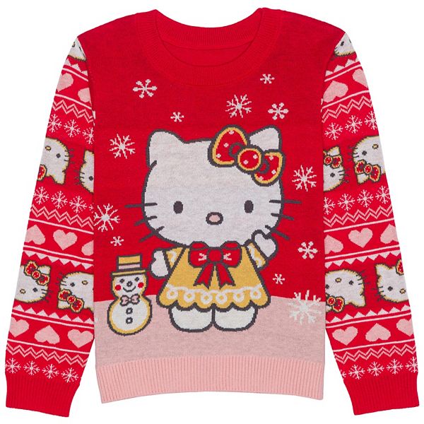 Girls 4-12 Jumping Beans® Hello Kitty Argyle Christmas Sweater