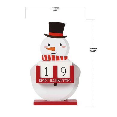 Snowman Countdown To Christmas Table Decor
