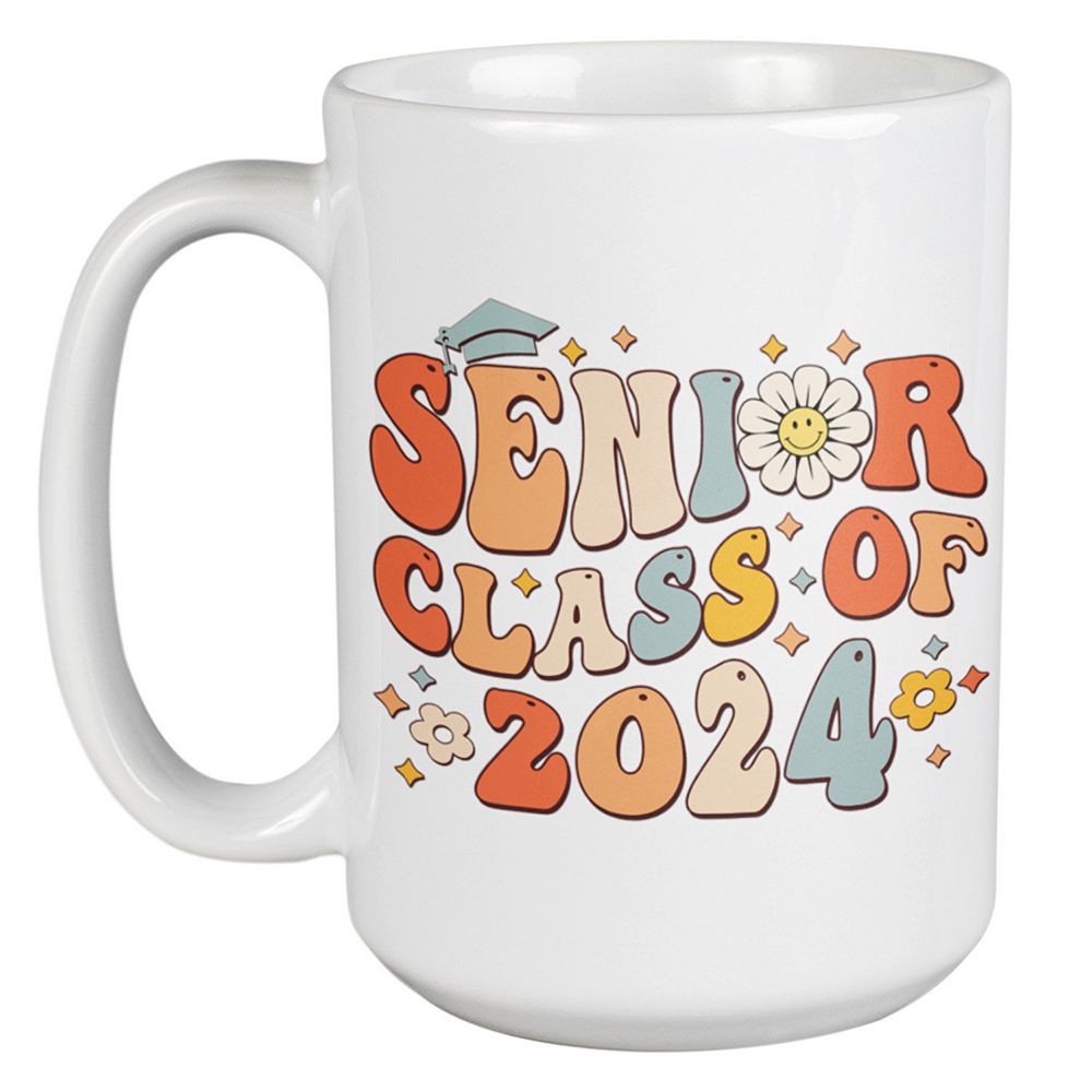 Colorful Flower Senior Class Of 2024 Graduation Mug - Cute Graduation ...