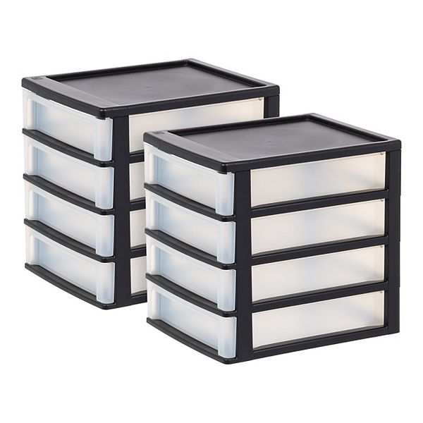 Iris 2-Pack 4 Drawer Desktop Organizer Set