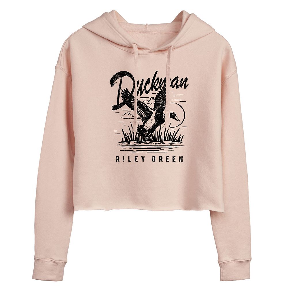Juniors' Riley Green Duckman Cropped Hoodie