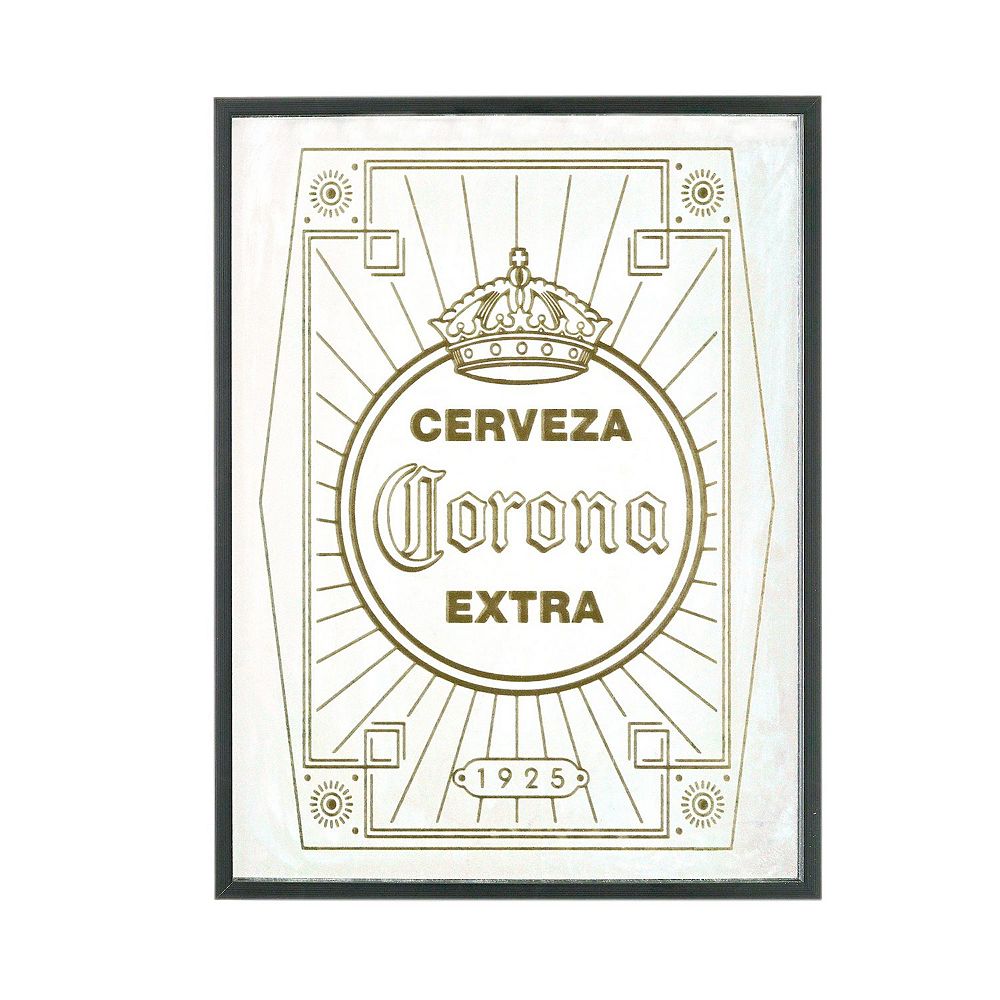 American Art Décor Corona Extra Silkscreen Framed Bar Sign Wall Decor