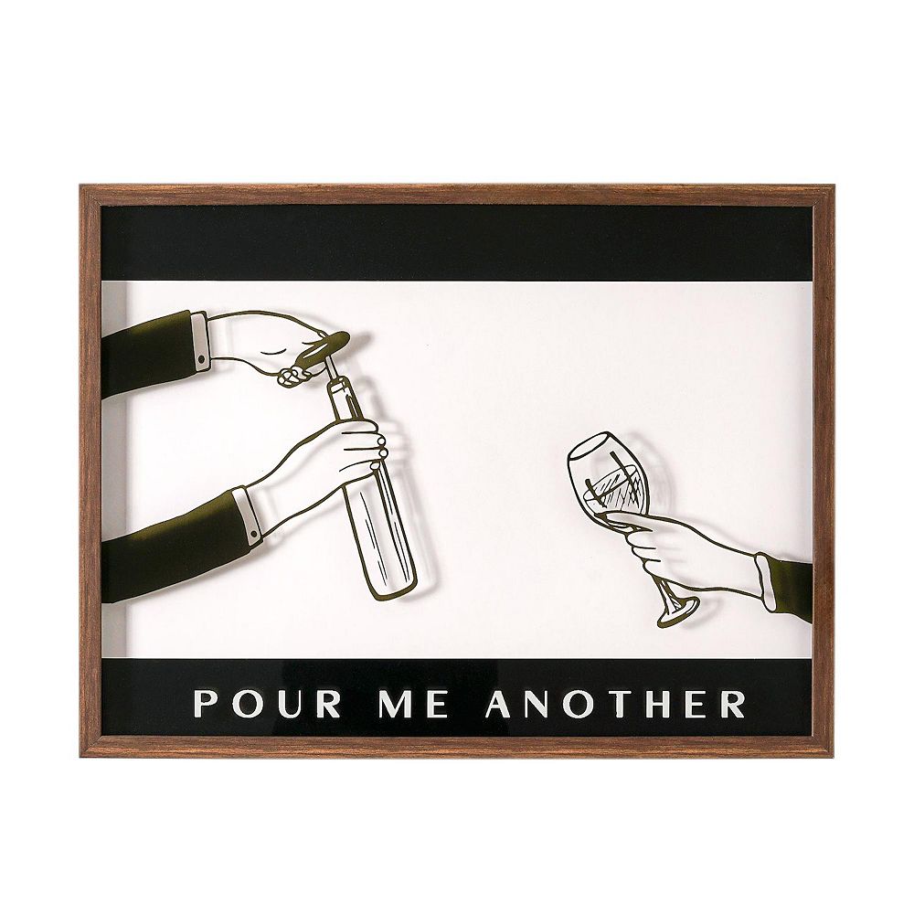American Art Décor Pour Me Another Printed Glass Framed Wall Decor