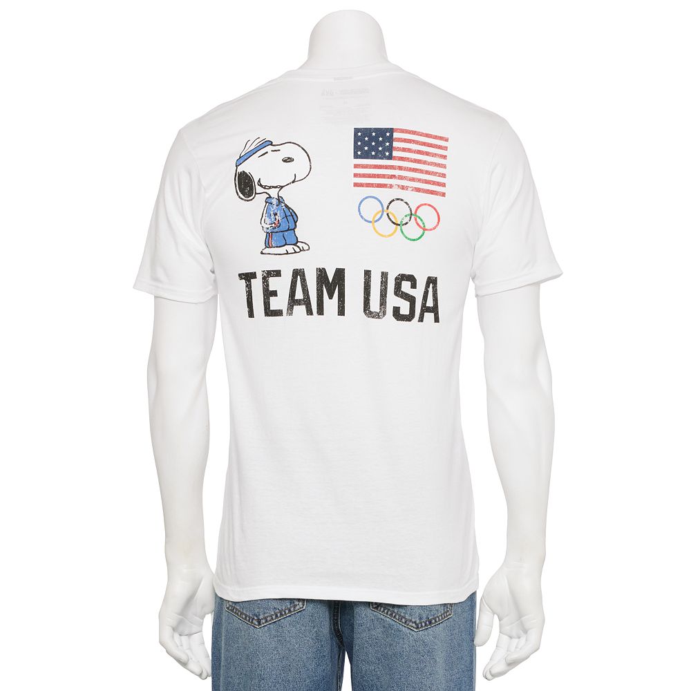 Men's Peanuts Snoopy Team USA Olympics Back Graphic Tee